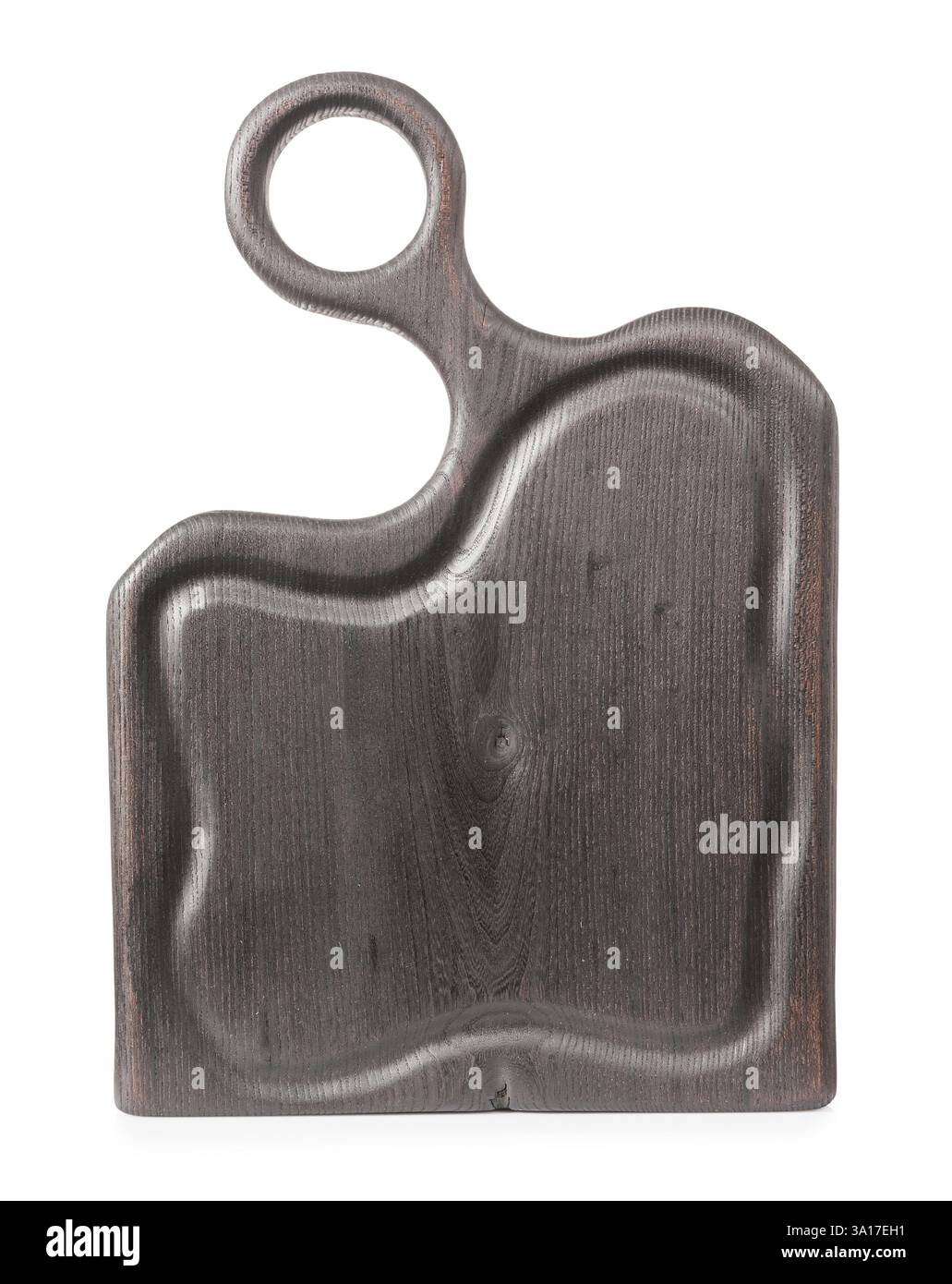 Hard Burned Ash Tree Vintage Wooden Personal Steak Board Isolated Stock ...