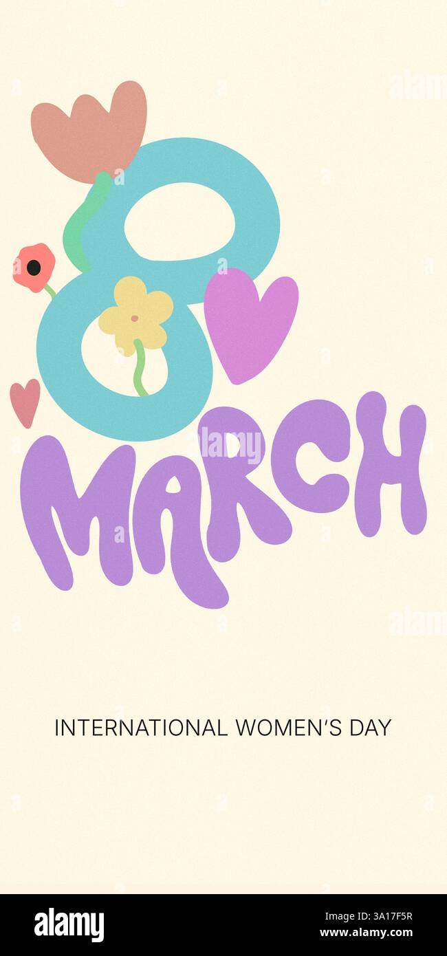 International Womens day celebration. Header or banner with lettering ...