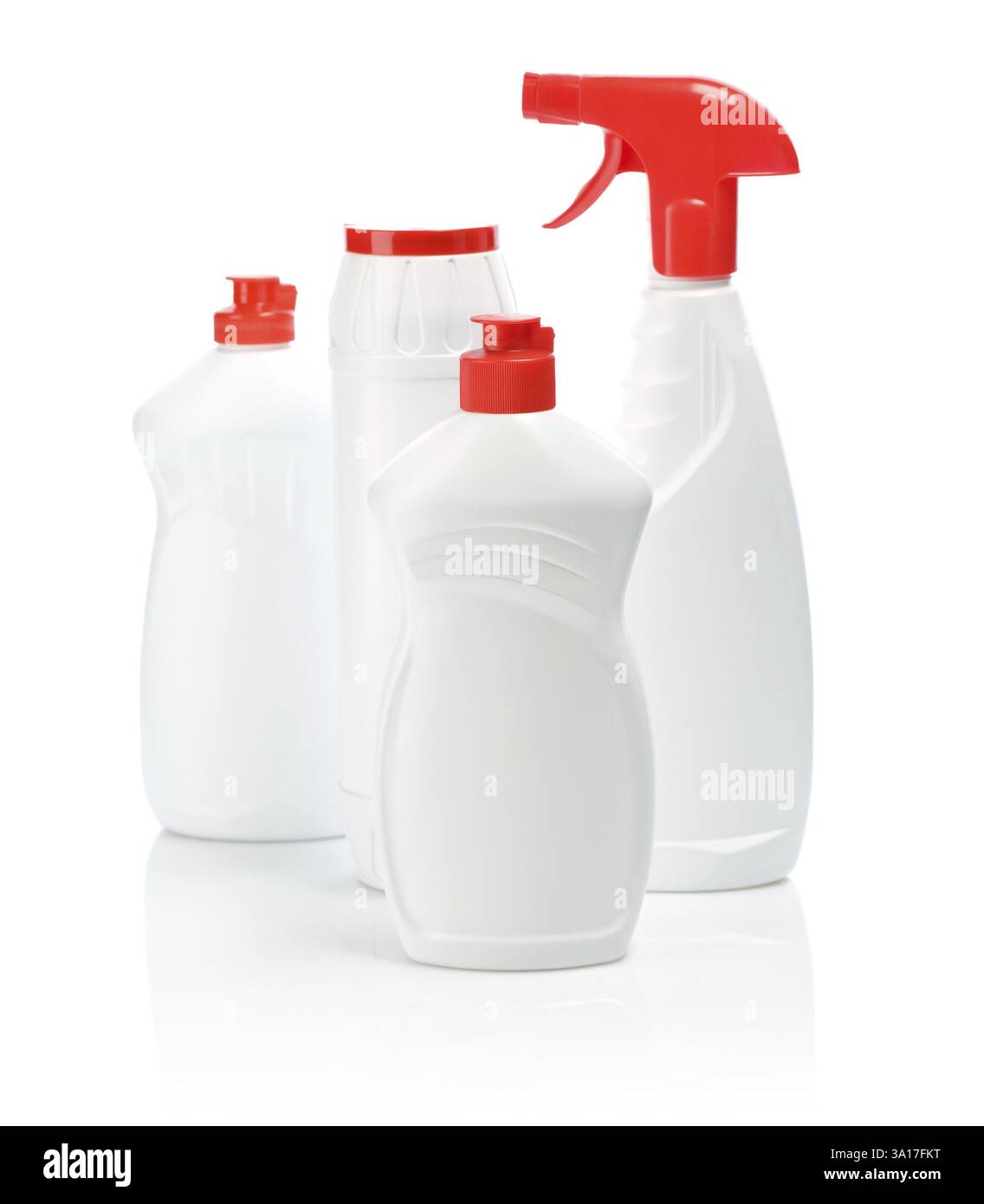 Four isolated kitchen bottles Stock Photo - Alamy