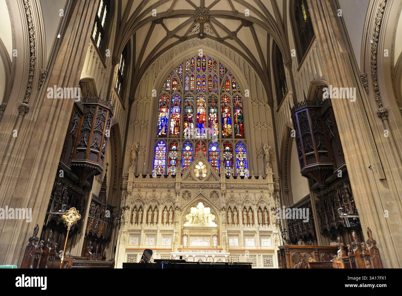 Interior view of the majestic Trinity Church, interior view of a Gothic ...