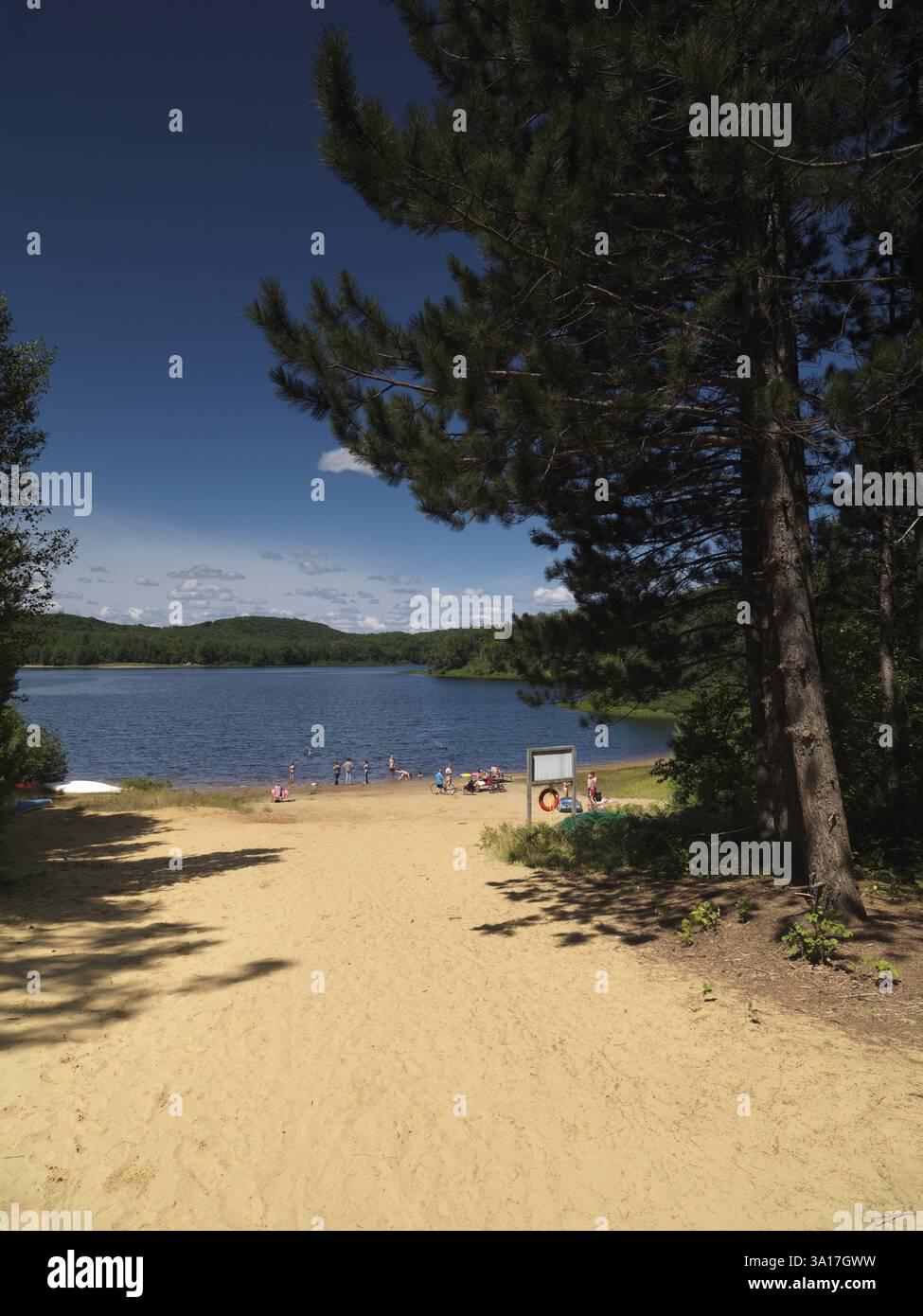 Arrowhead lake beach summertime scenery at Arrowhead Provincial Park, Ontario, Canada, North ...
