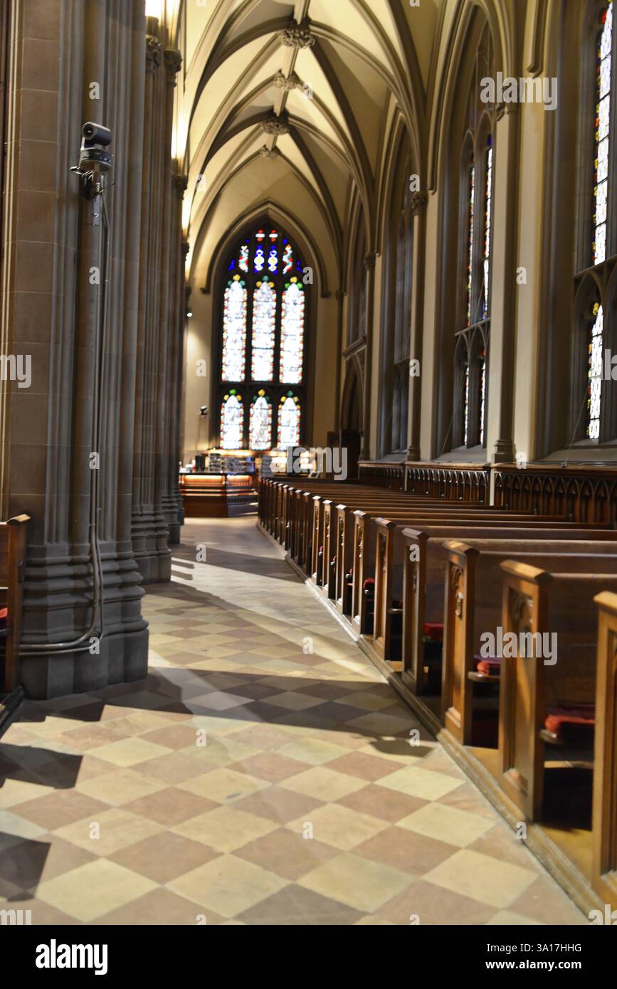 Interior view of the majestic Trinity Church, interior view of a nave ...
