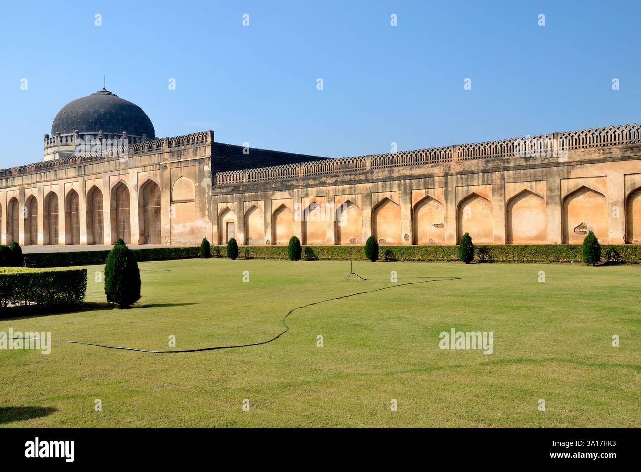 Partial view of the Solah Khamba Masjid (Mosque), Bidar fort complex, built by Sultan Alla-Ud ...