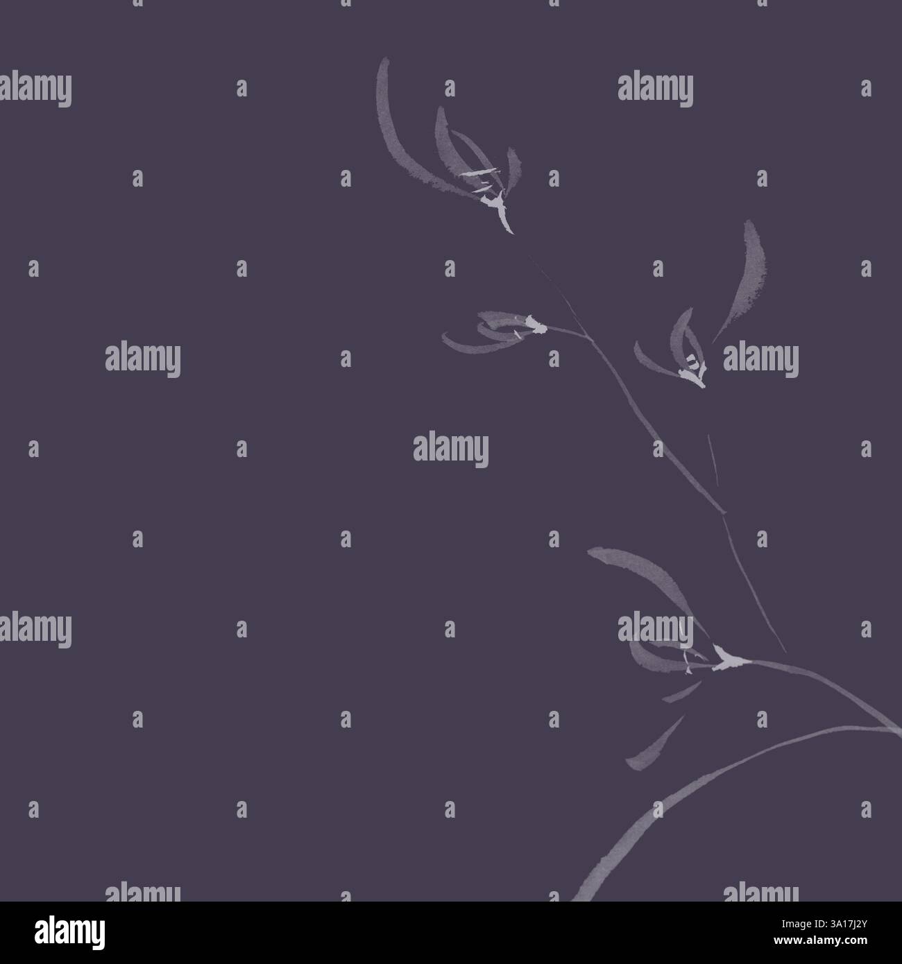 Beautiful simple floral Japanese Zen ink painting artwork design of ...