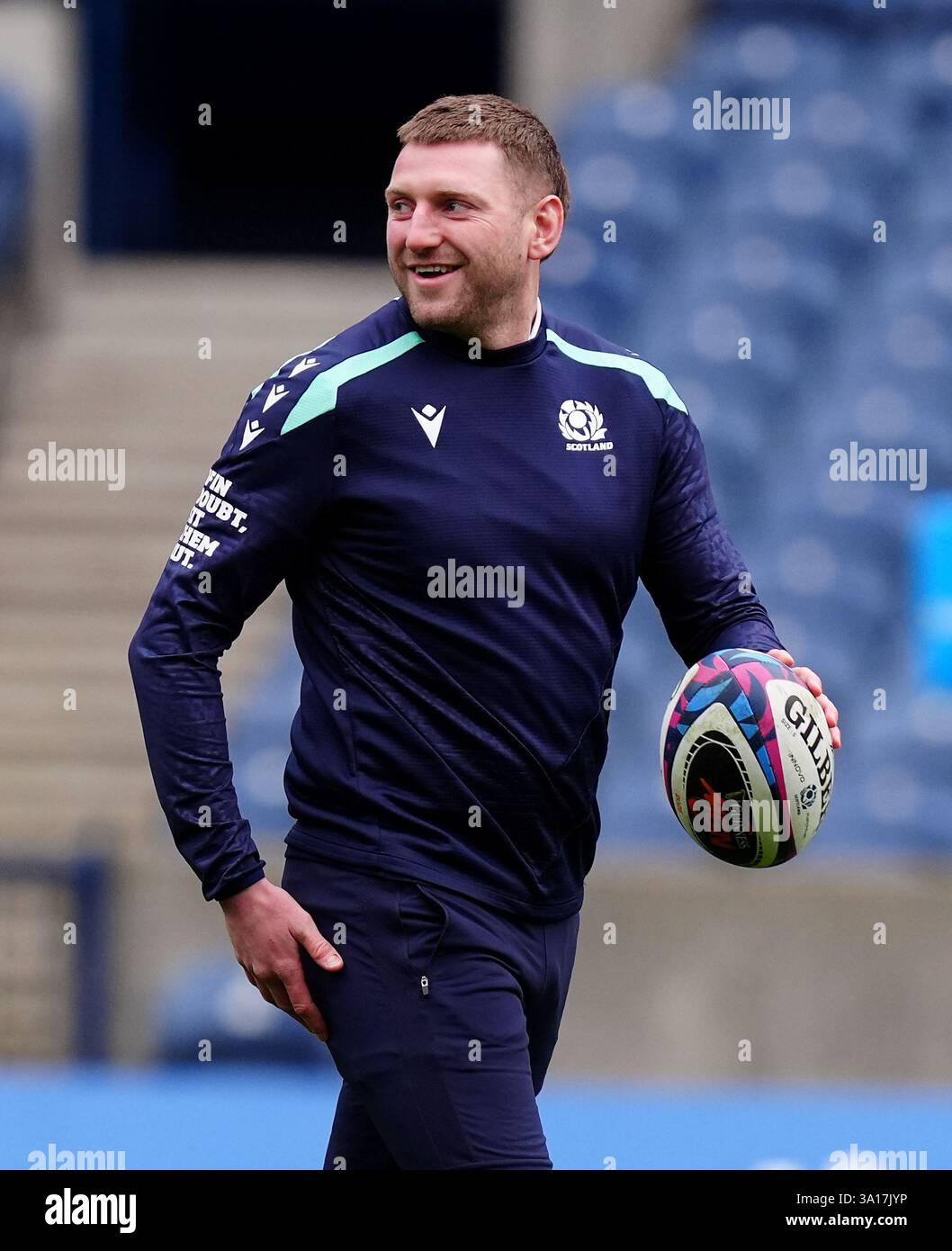 Scotland's Finn Russell during a team run at Scottish Gas Murrayfield ...