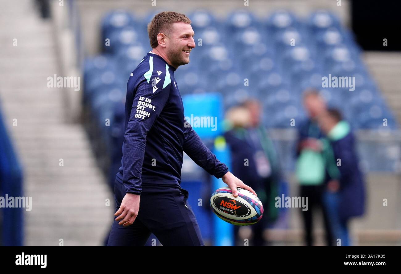 Scotland's Finn Russell during a team run at Scottish Gas Murrayfield ...
