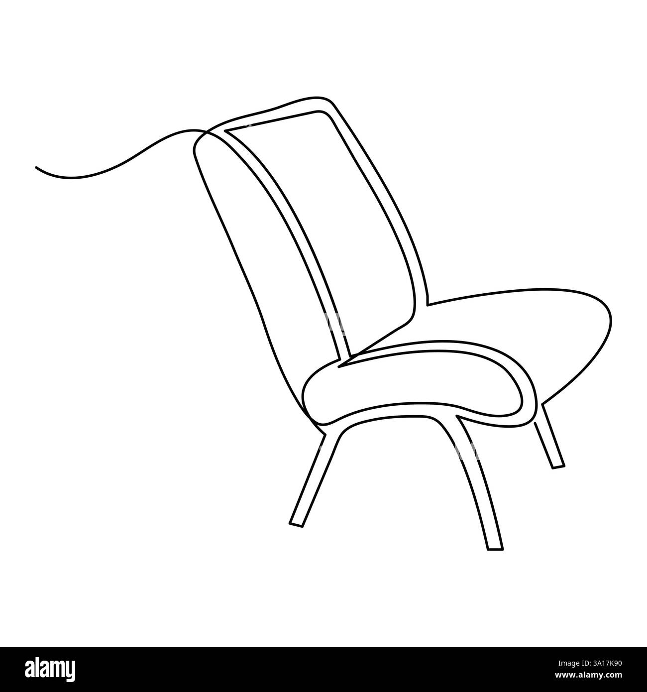 Continuous single line hand drawing simple modern chair icon and ...