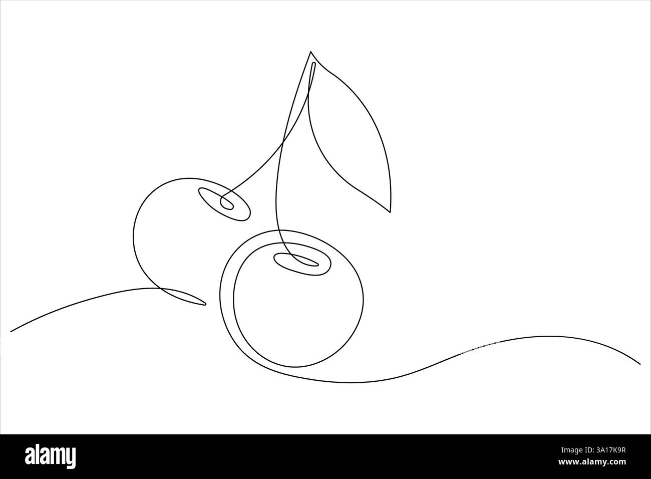 Cherry continuous one line art icon vector illustration Stock Vector ...