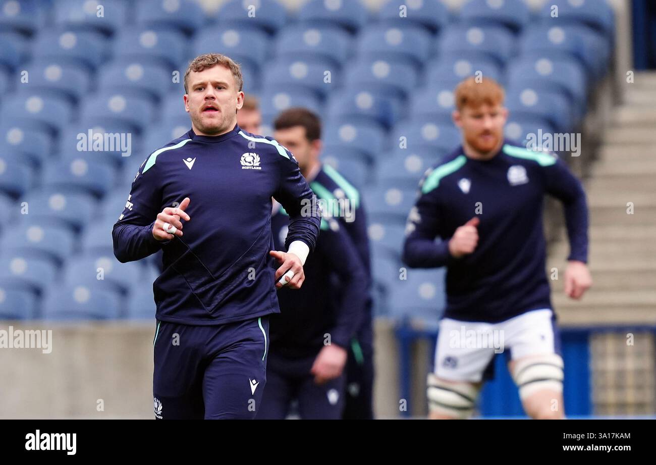 Scotland's Darcy Graham during a team run at Scottish Gas Murrayfield ...