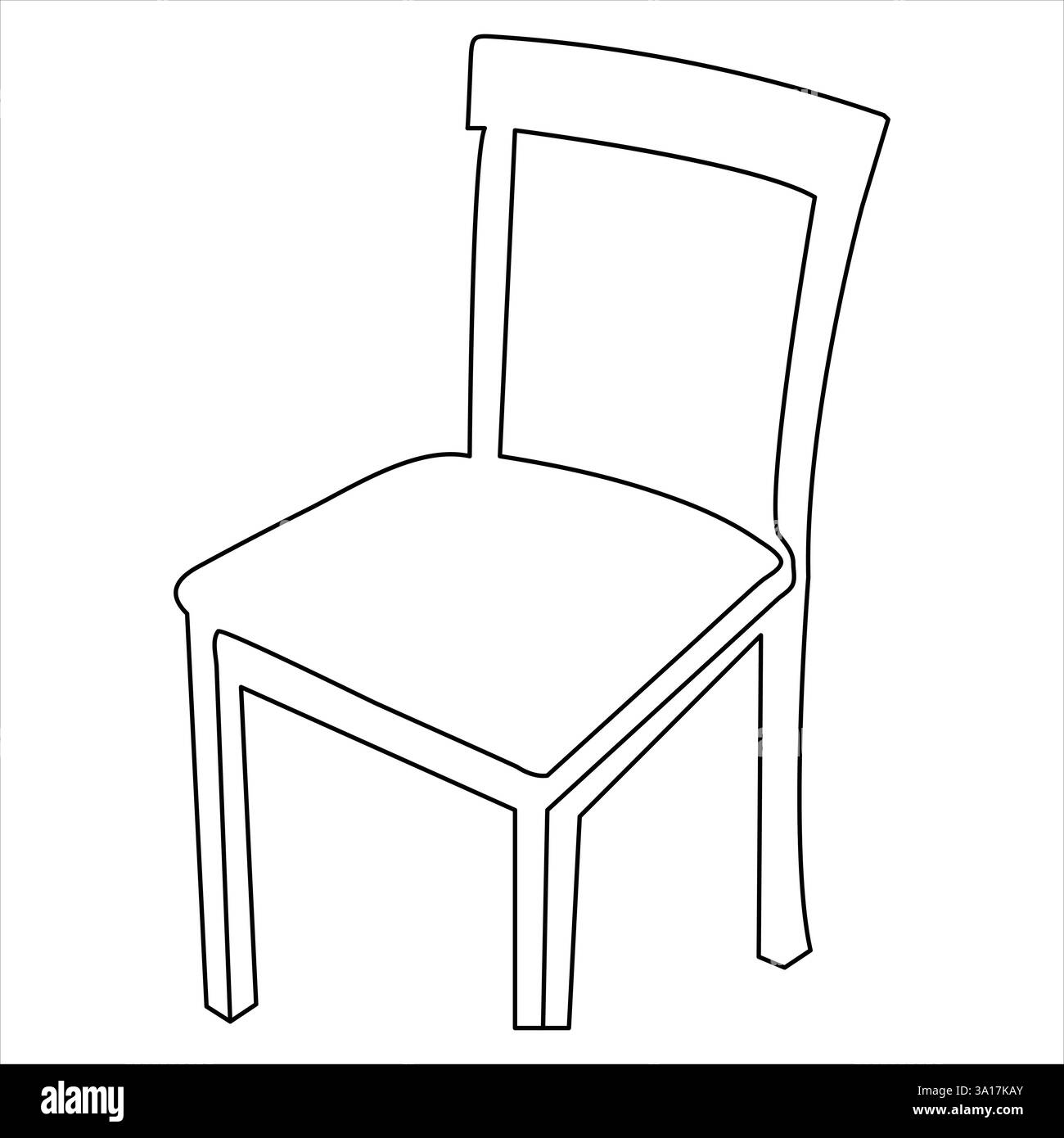 Continuous single line hand drawing simple modern chair icon and ...