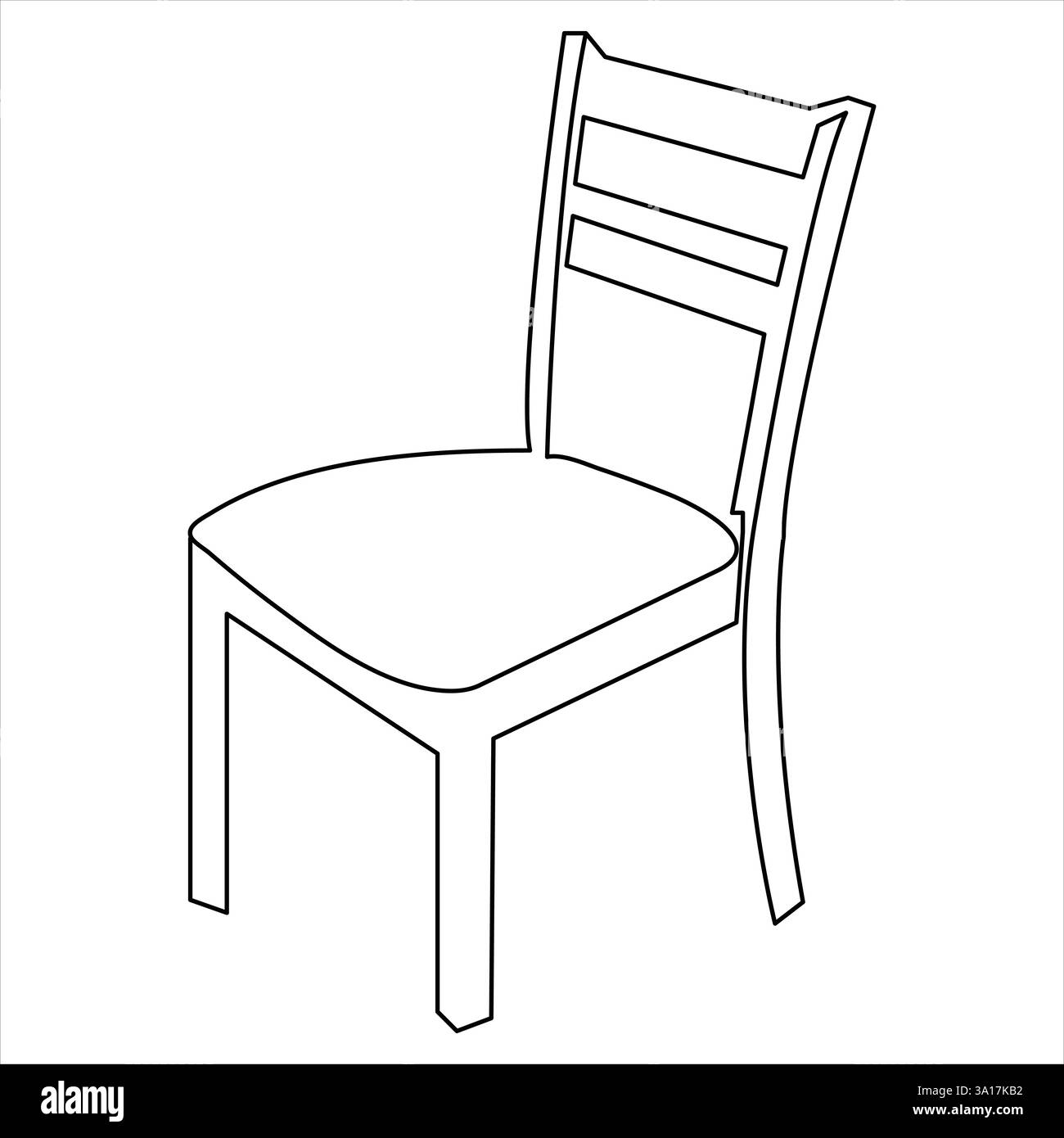 Continuous single line hand drawing simple modern chair icon and ...