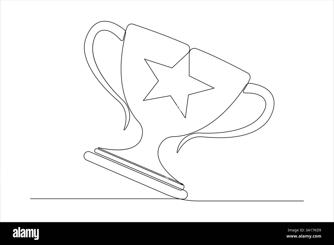 Continuous one line art drawing of champion winner trophy vector ...