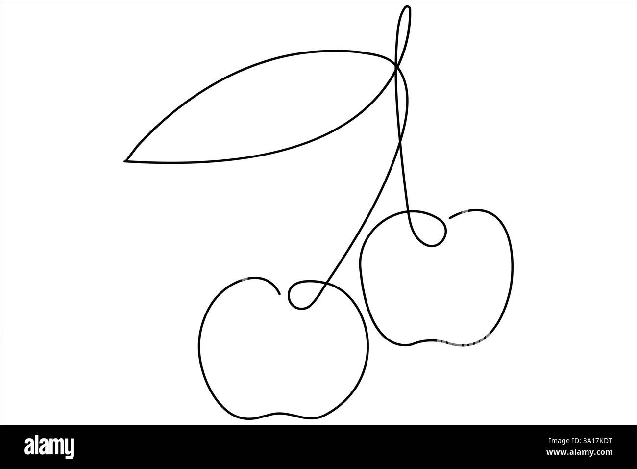Cherry continuous one line art icon vector illustration Stock Vector ...