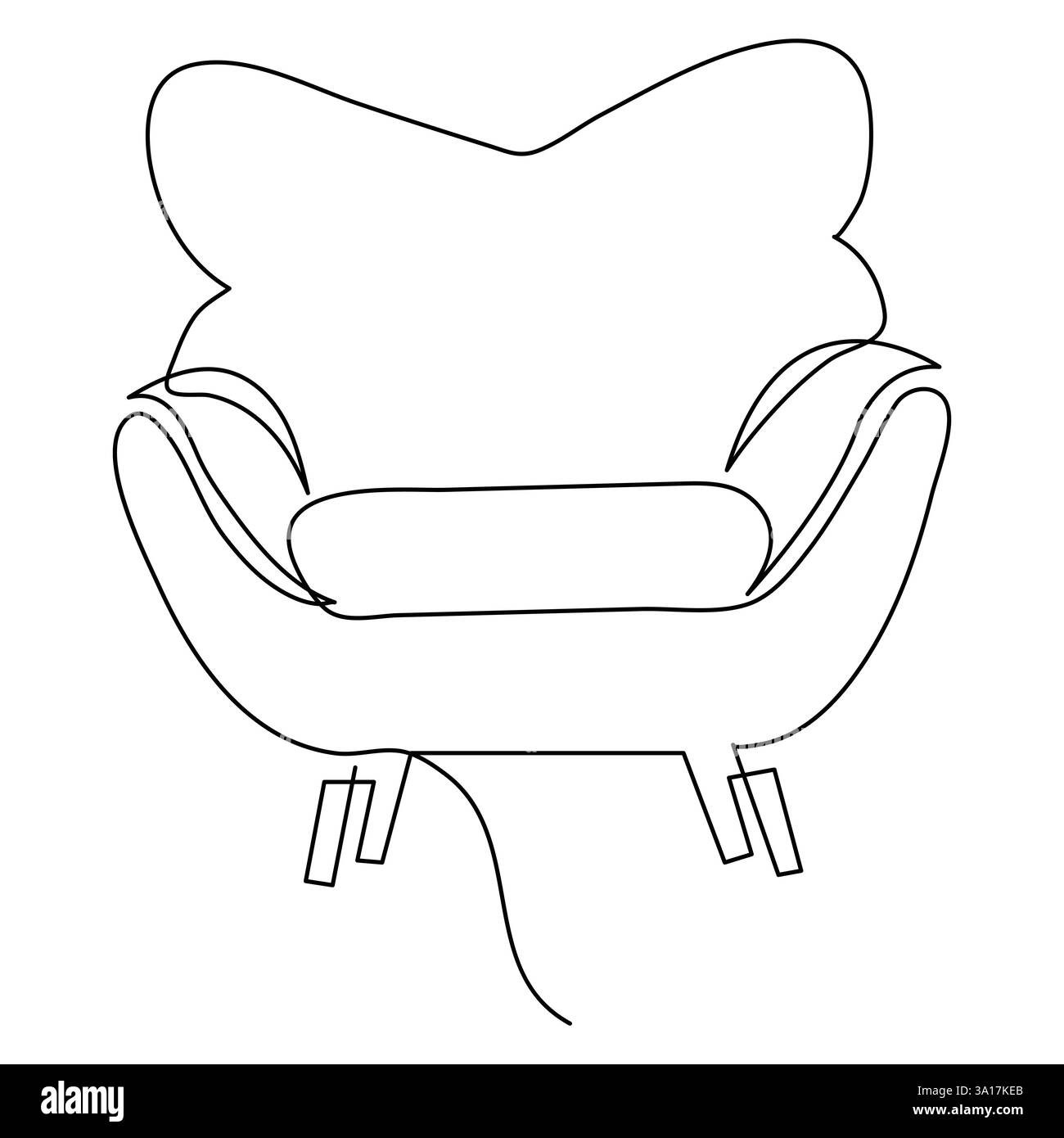 Continuous single line hand drawing simple modern chair icon and ...