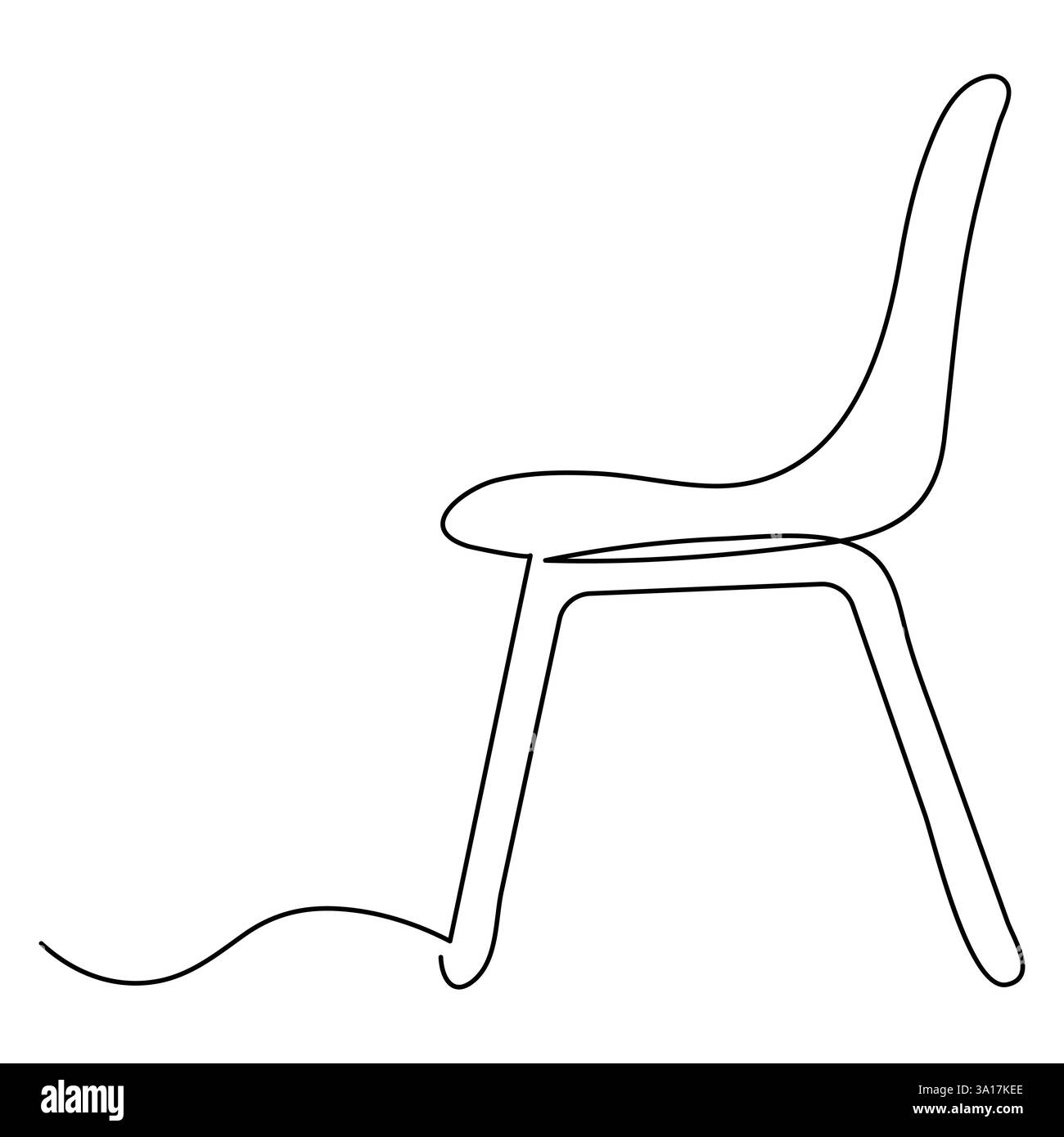 Continuous single line hand drawing simple modern chair icon and ...