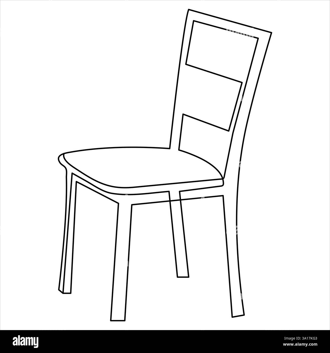 Continuous single line hand drawing simple modern chair icon and ...