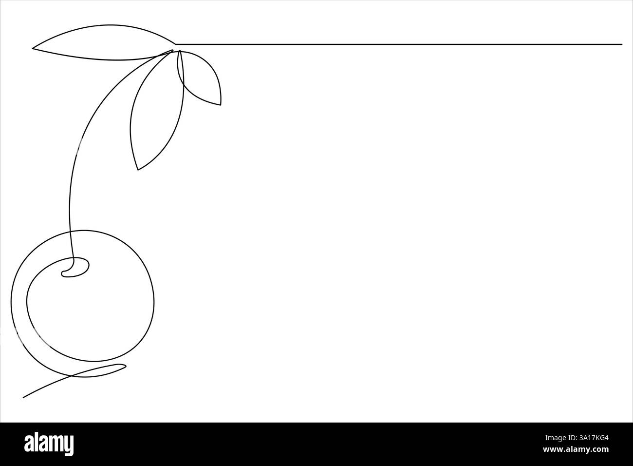 Cherry fruit one continuous Stock Vector Images - Alamy