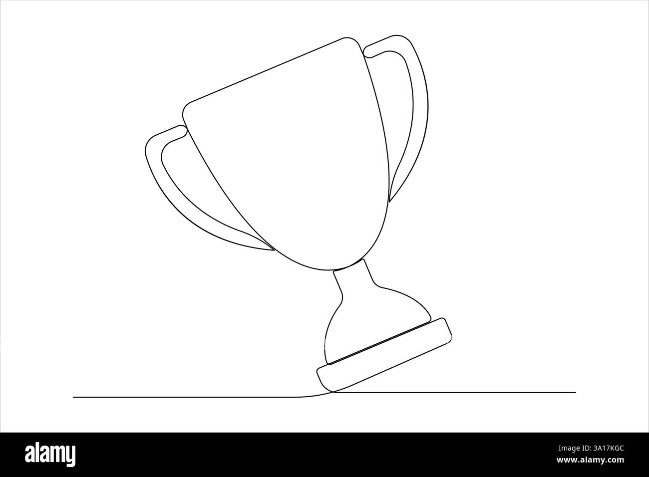 Continuous one line art drawing of champion winner trophy vector ...