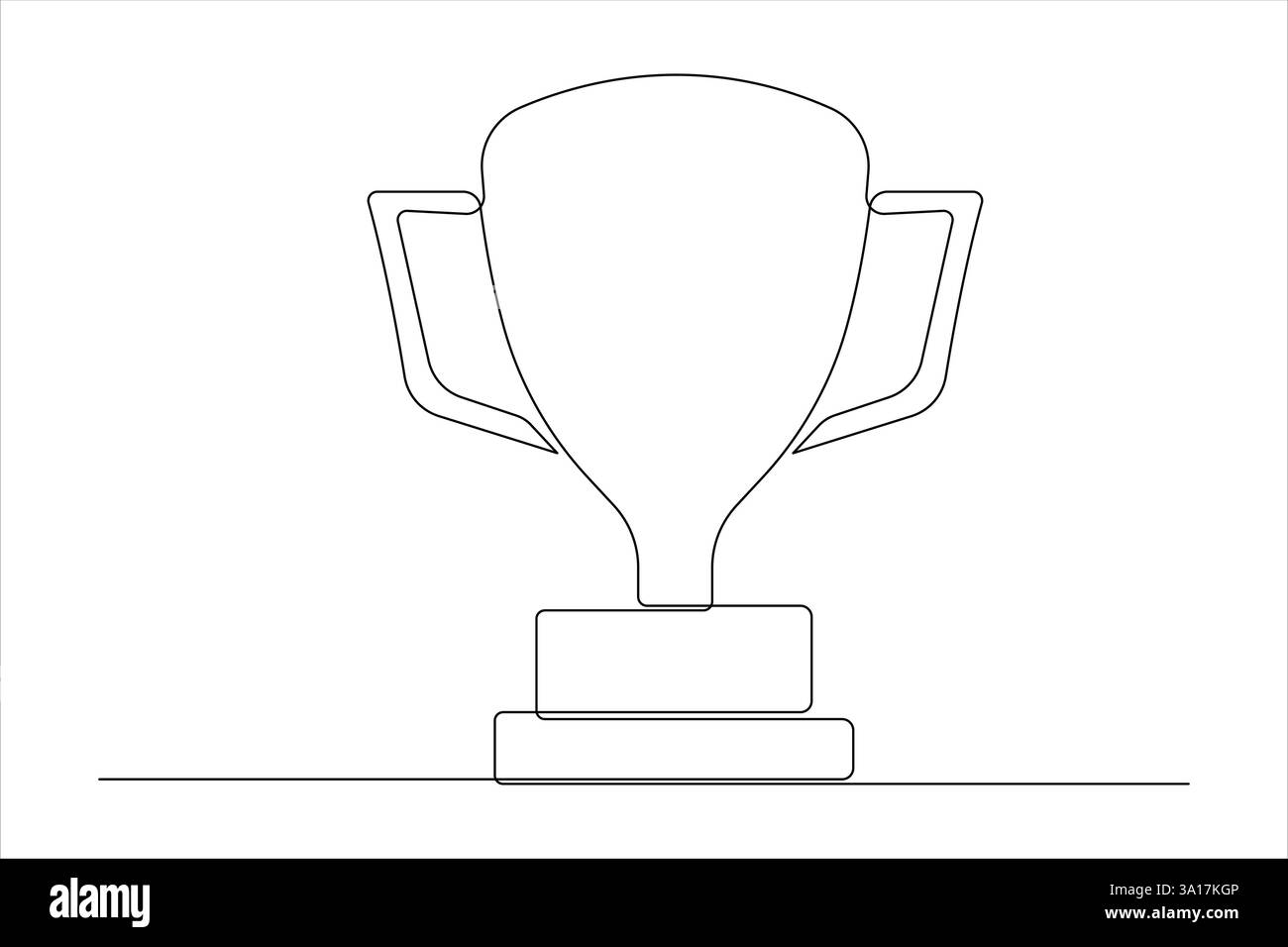 Continuous one line art drawing of champion winner trophy vector ...