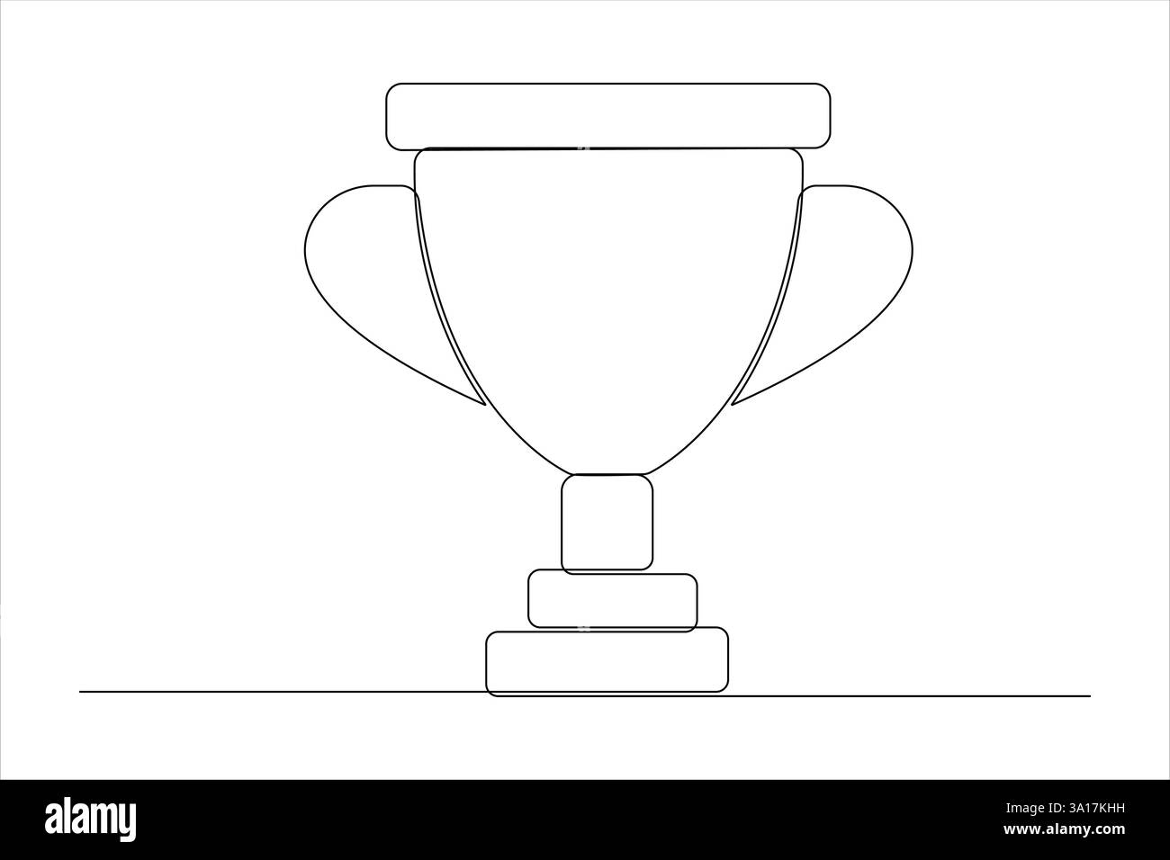 Continuous one line art drawing of champion winner trophy vector ...