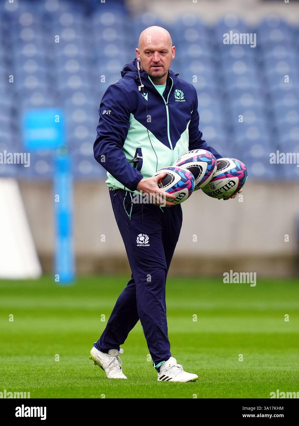 Scotland head coach Gregor Townsend during a team run at Scottish Gas ...