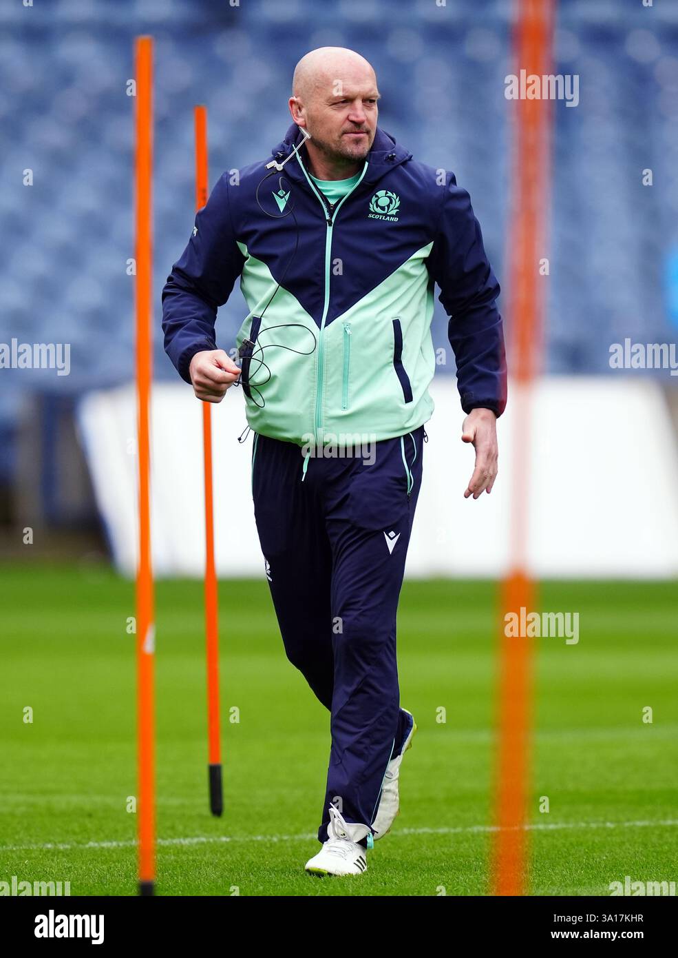 Scotland head coach Gregor Townsend during a team run at Scottish Gas ...