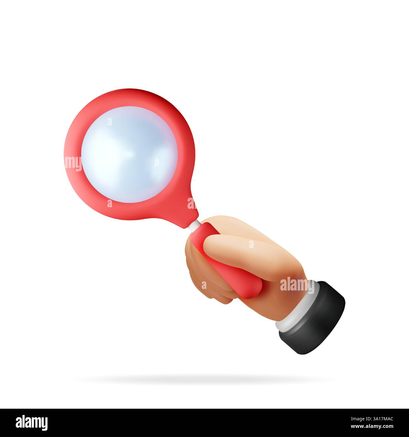 3D red magnifying glass in hand Stock Vector Image & Art - Alamy
