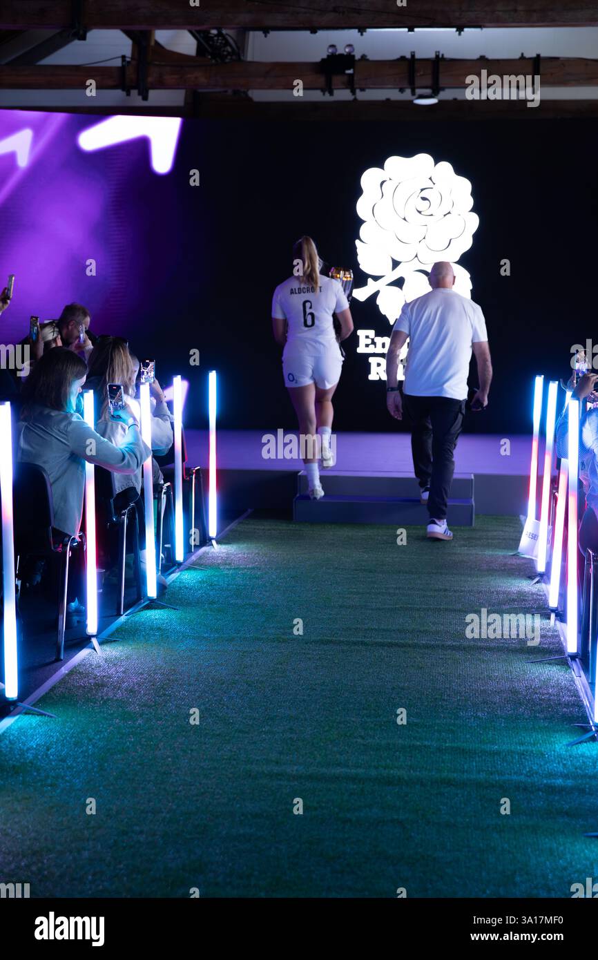 New Red Rose captain Zoe Aldcroft and Head Coach John Mitchell walk to ...