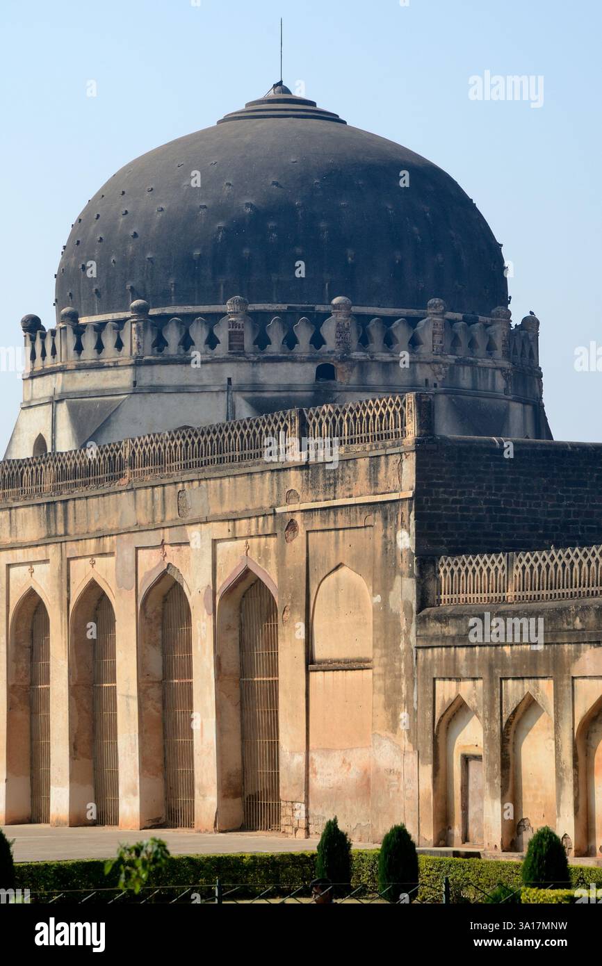 Partial view of the Solah Khamba Masjid (Mosque), Bidar fort complex, built by Sultan Alla-Ud ...