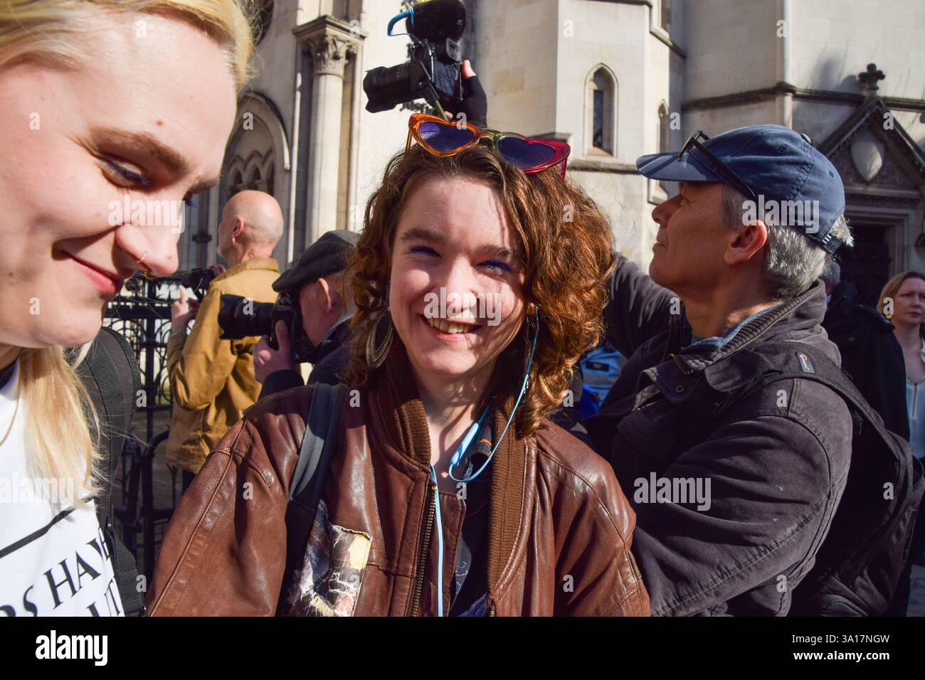 London, UK. 7th March 2025. Climate activist Phoebe Plummer leaves the ...