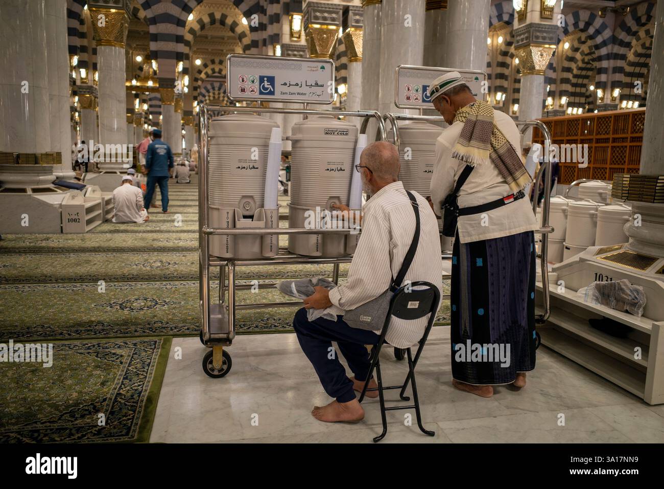 Medina, Saudi Arabia - July 3, 2024: Zam-zam drinking water drum for ...