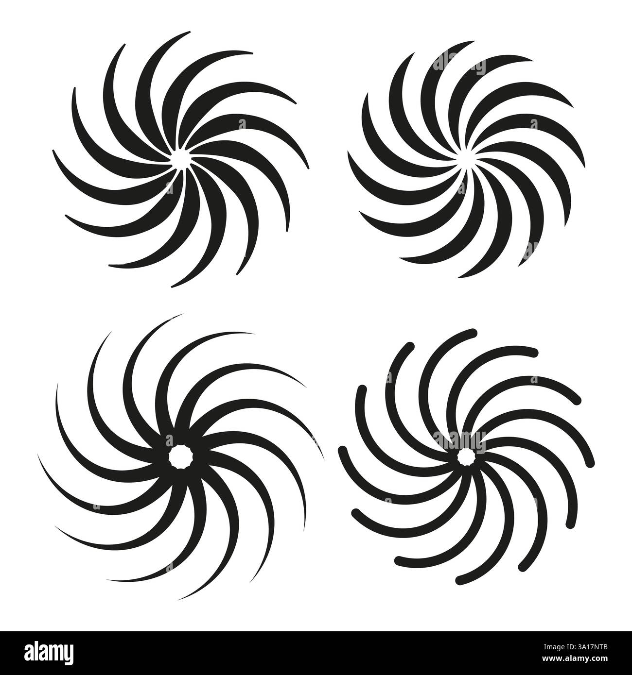 Swirling shape icon. Abstract spiral symbol. Rotating vortex figure ...