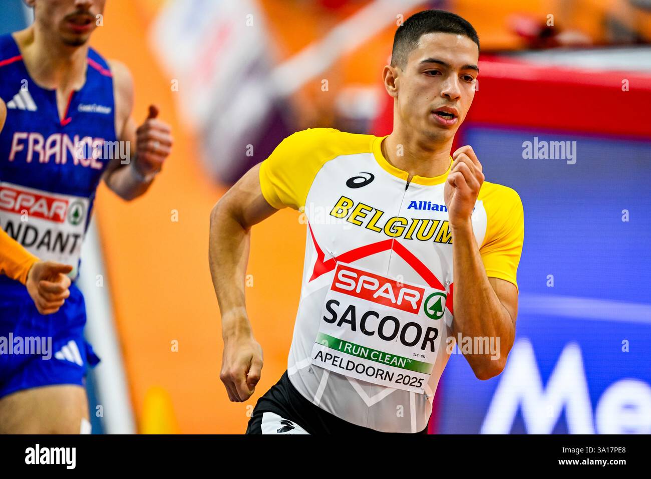 Belgian Jonathan Sacoor pictured in action during the 400m race, at ...