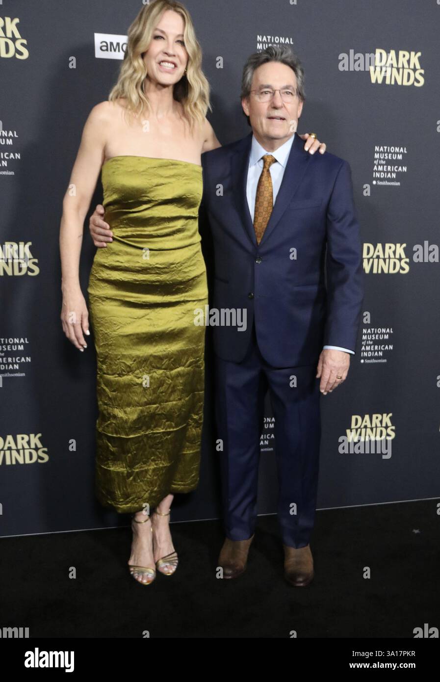 March 06, 2025 Jenna Elfman and John Wirth attend AMC presents premiere of Dark Winds Season 3 ...