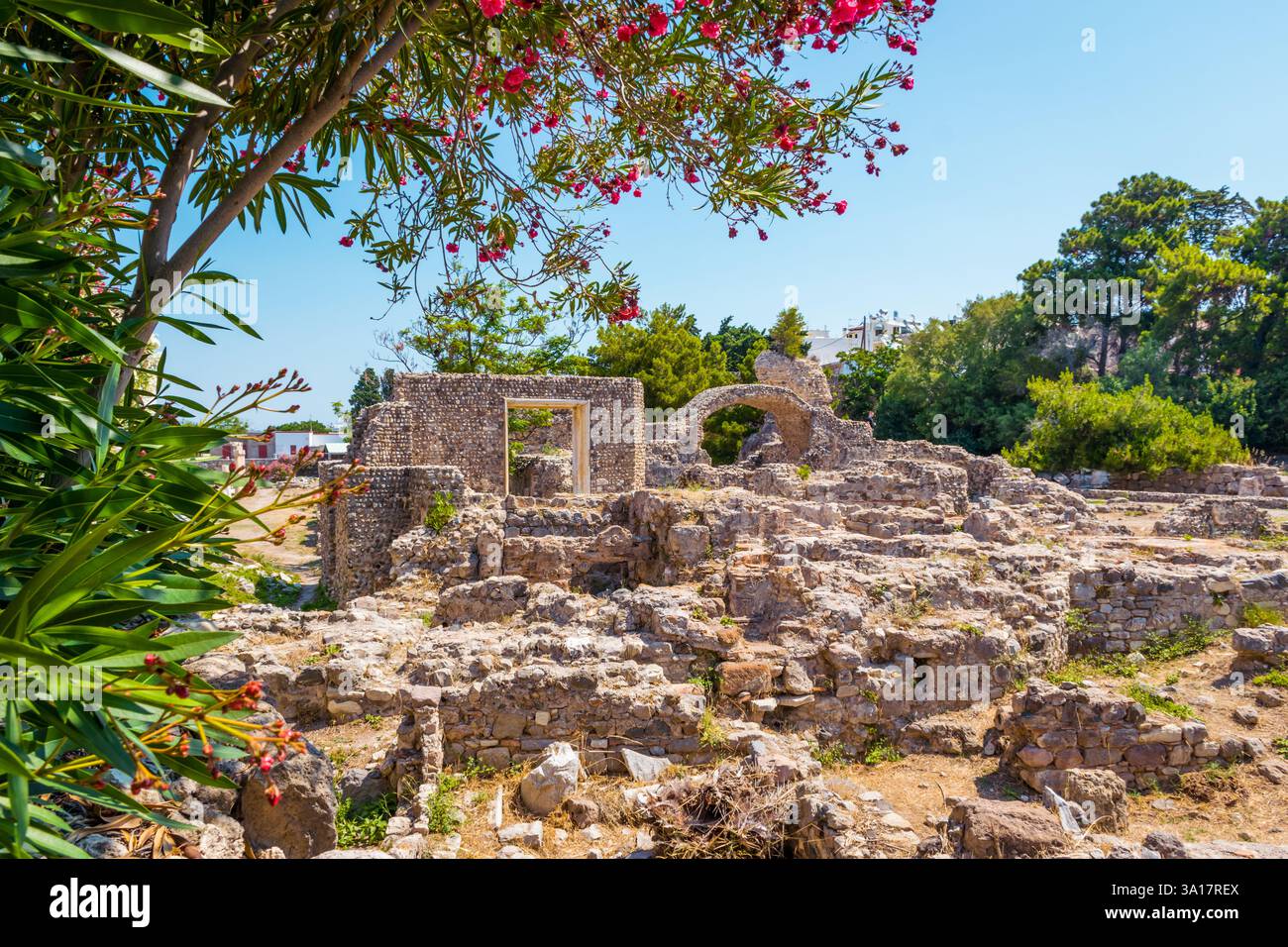 West Archaeological area with ruins of ancient gymnasium, stadium and ...