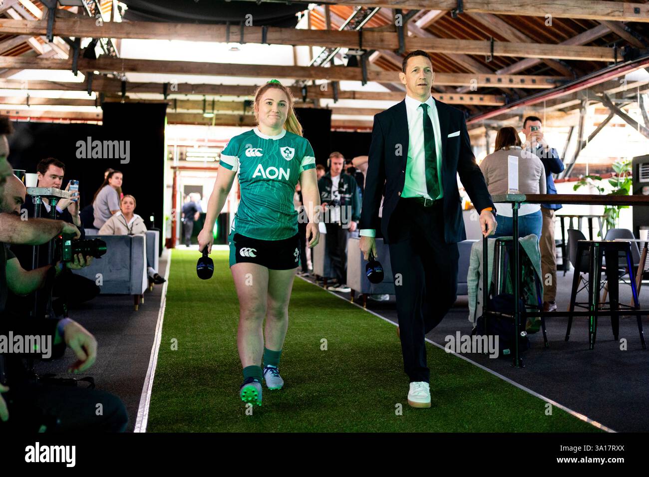 Ireland captain Neve Jones and manager Scott Bemand during the launch ...
