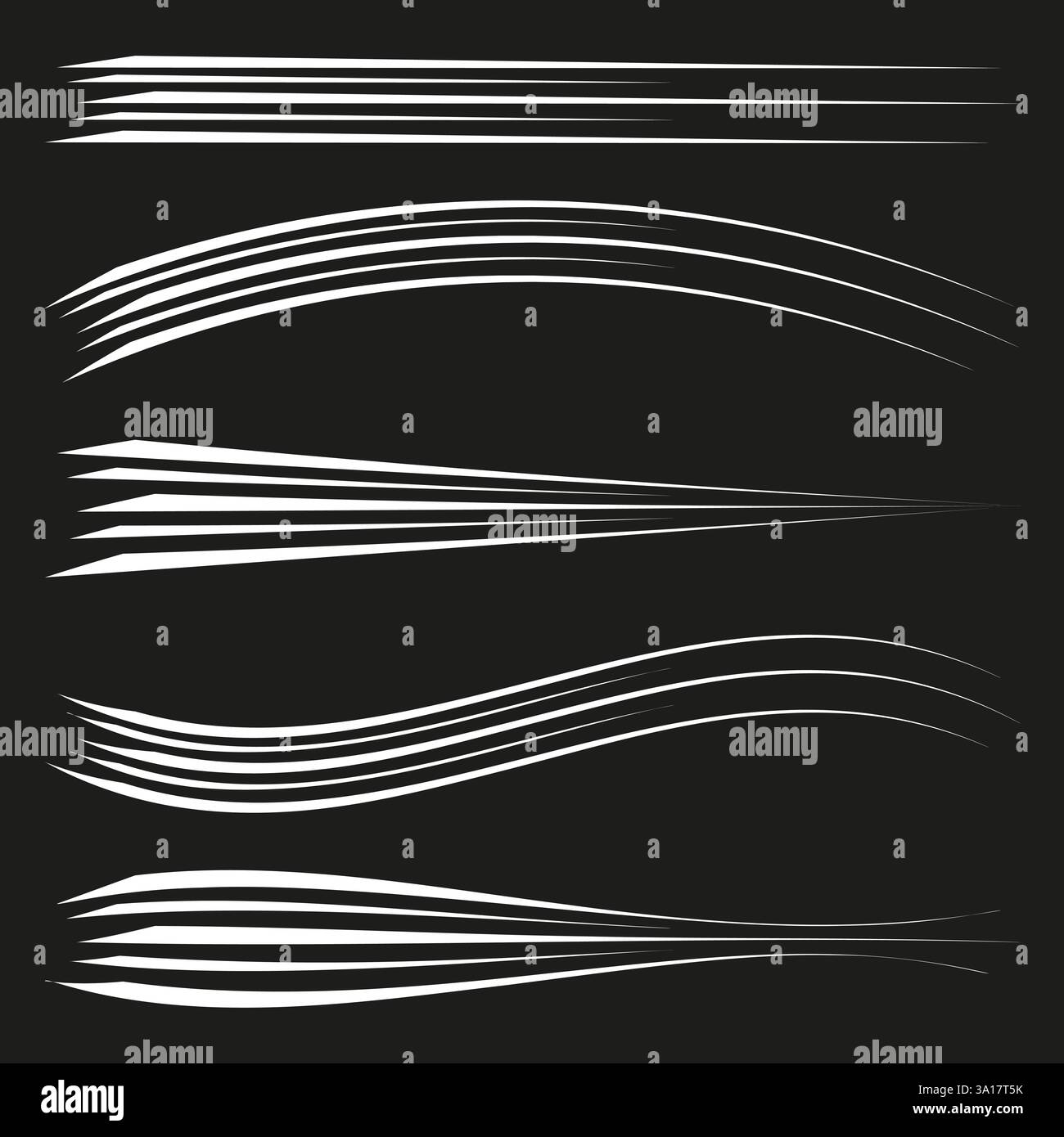 Dynamic speed lines. Abstract black background. Geometric vector streaks. Motion effect elements ...