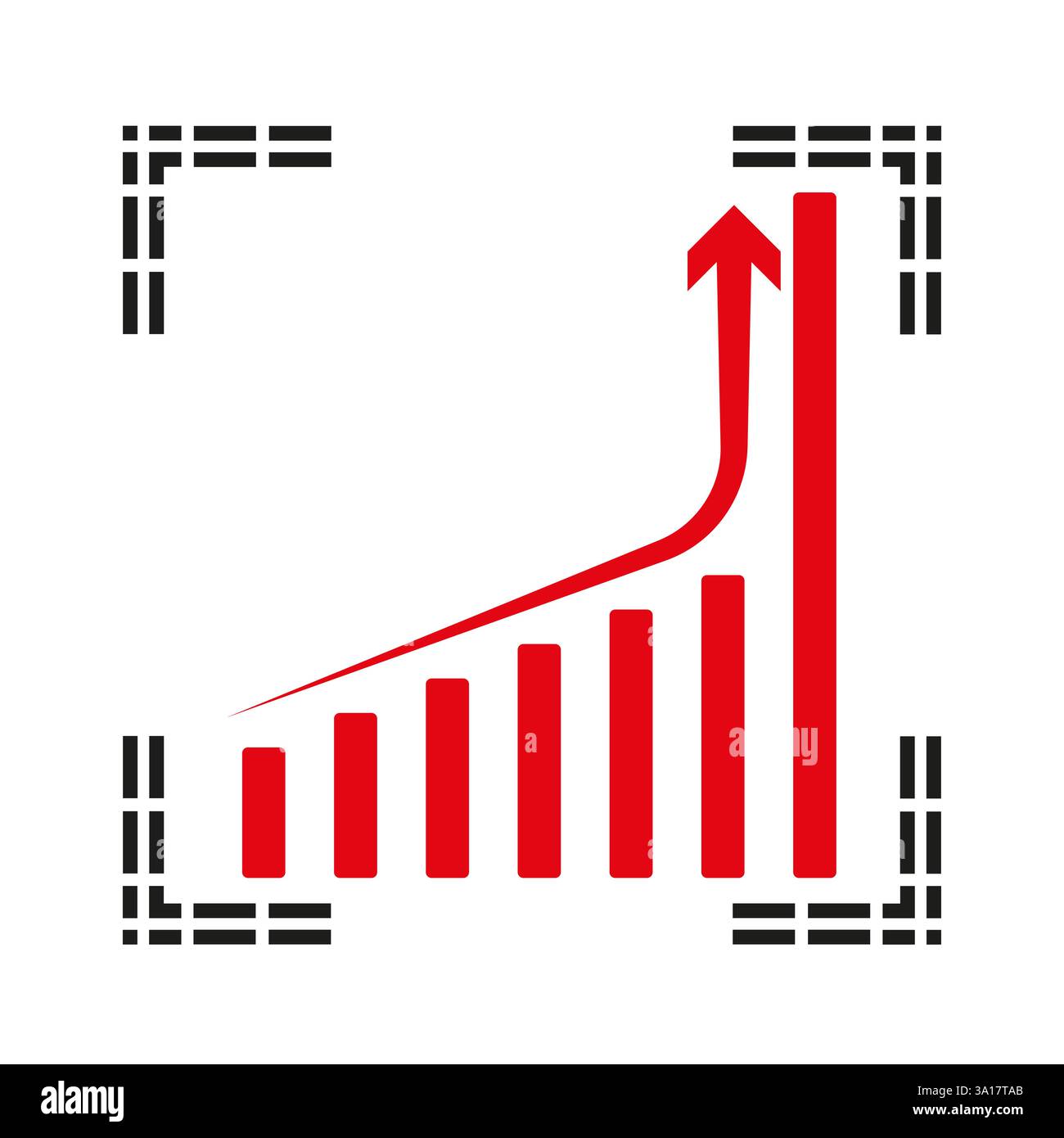 Growing chart vector. Red upward trend. Business success icon. Data analysis symbol Stock Vector ...