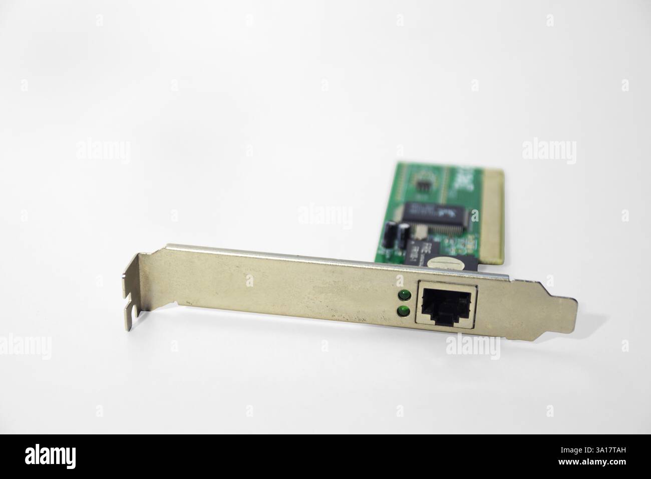 ethernet network adapter with green control lights for monitoring ...