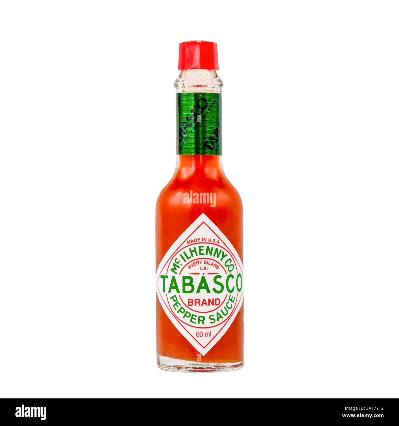 Kyrgyzstan Tokmok - March 6 2025. A bottle of Tabasco pepper sauce ...