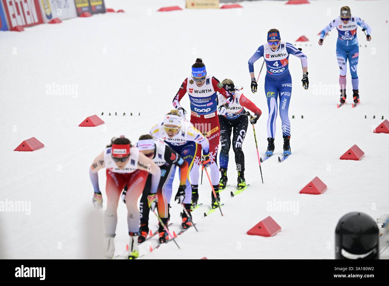 Trondheim, Norway. 07th Mar, 2025. Athletes compete during the cross ...
