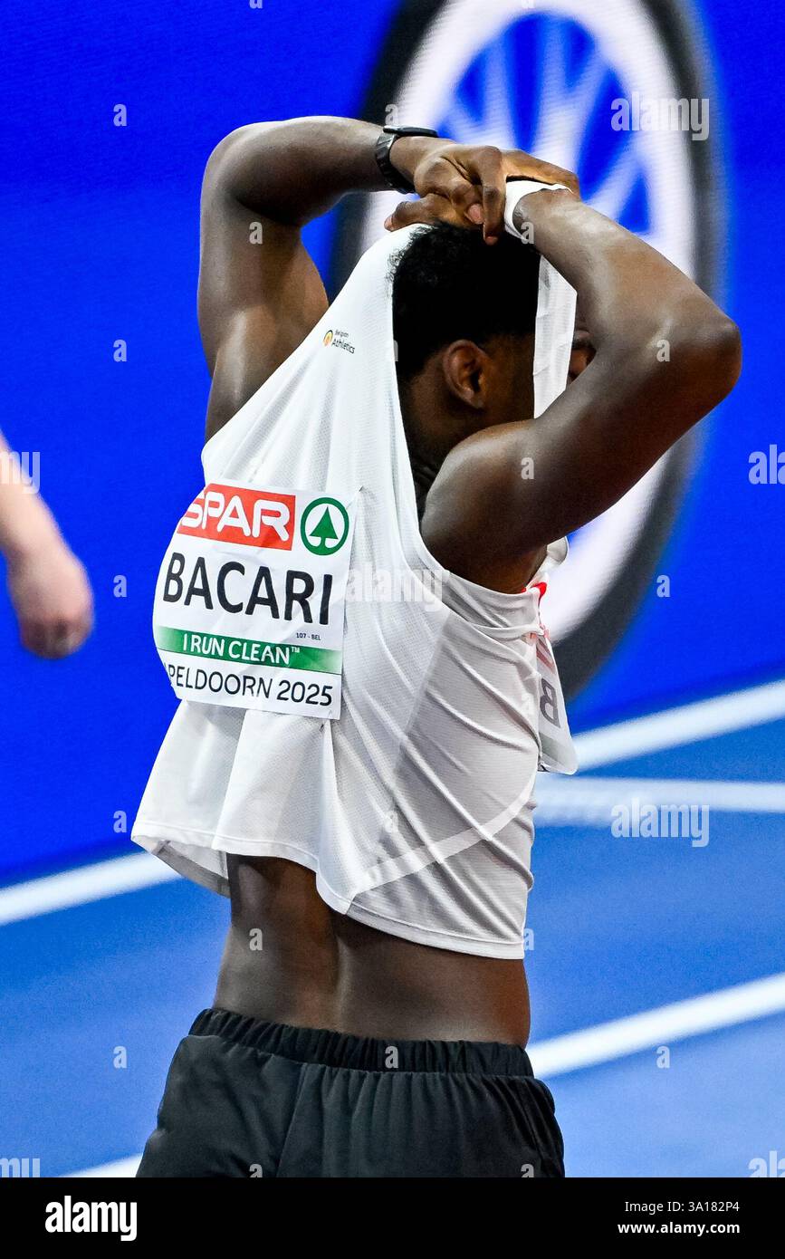 Belgian athlete Elie Bacari looks dejected after the European Athletics ...