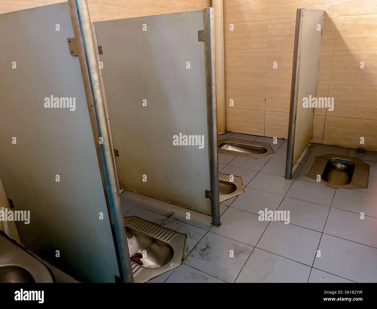 Beijing, China, View inside, Public Toilets, Bathroom, Floor Toilets ...