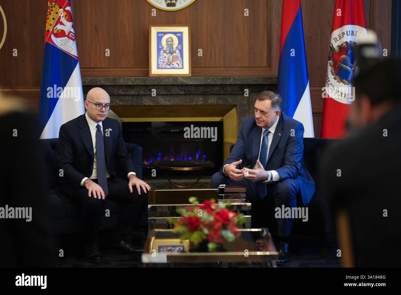 Predsident of Republike Srpske Milorad Dodik meets with Serbia Prime ...