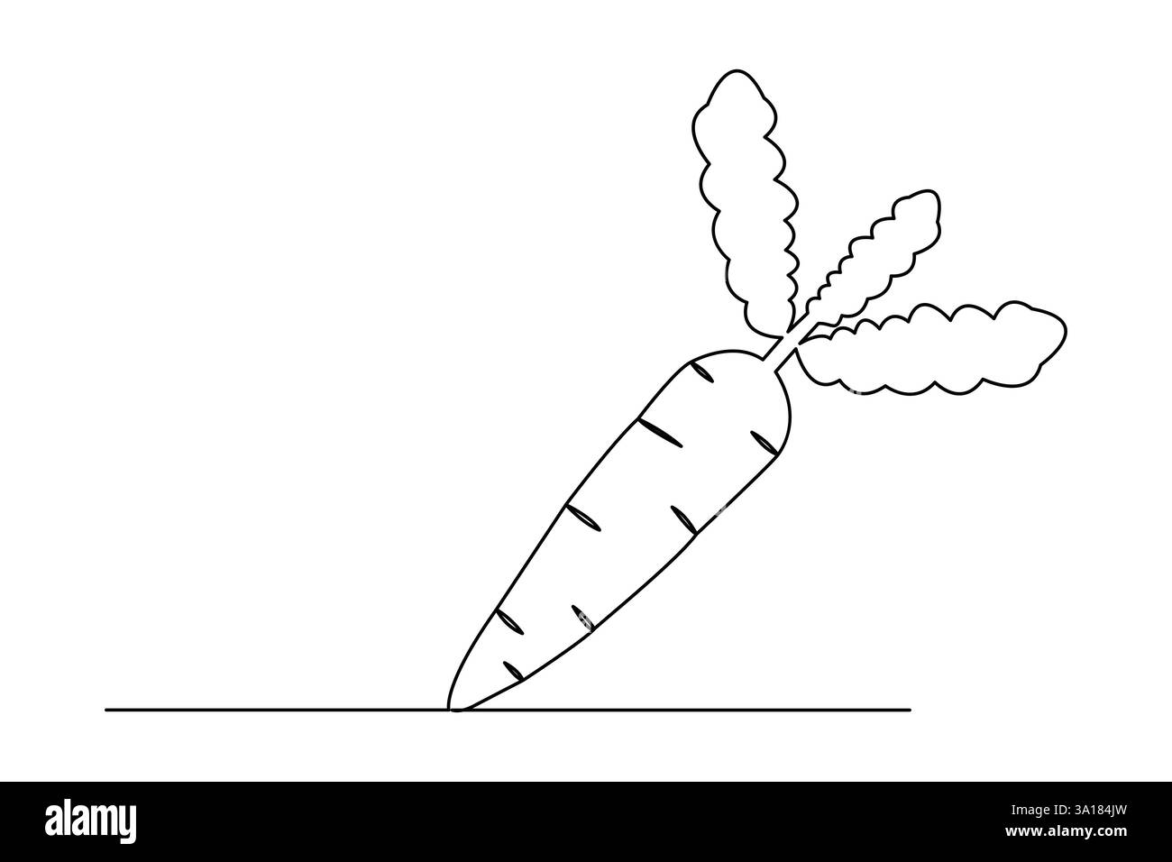 Continuous one line drawing of carrot abstract outline vector art ...