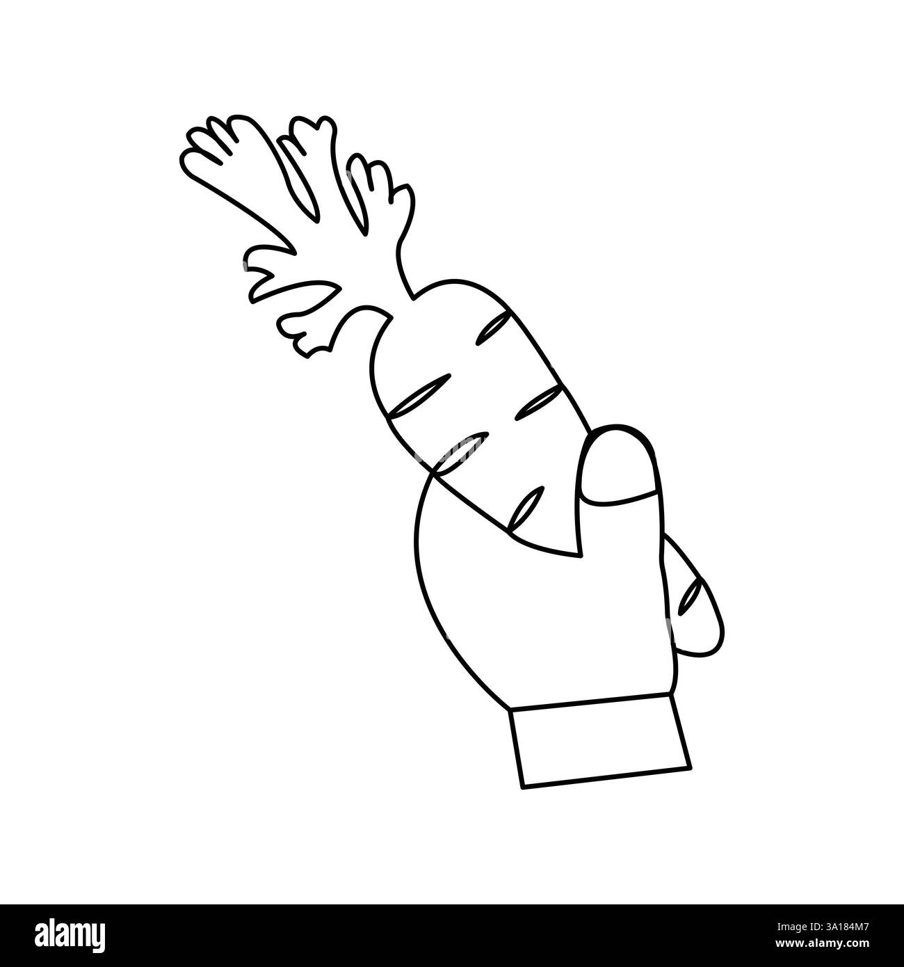 Continuous one line drawing of carrot abstract outline vector art ...