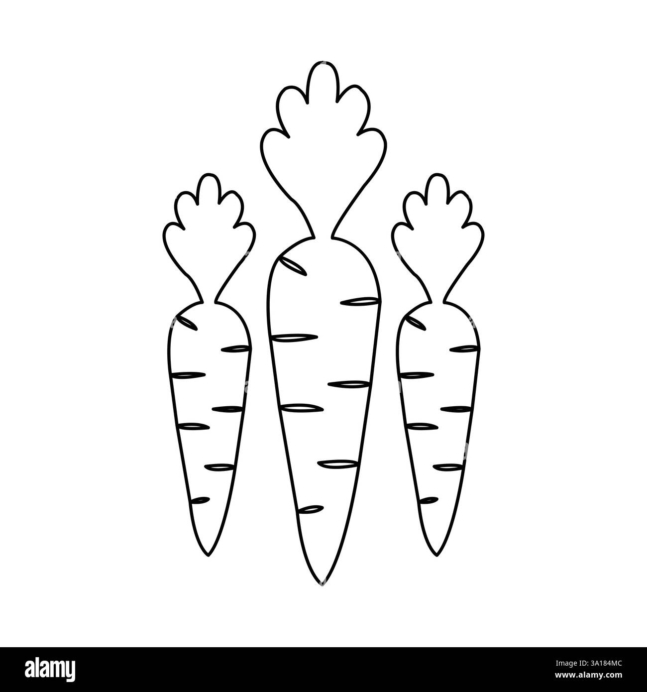 Continuous one line drawing of carrot abstract outline vector art ...