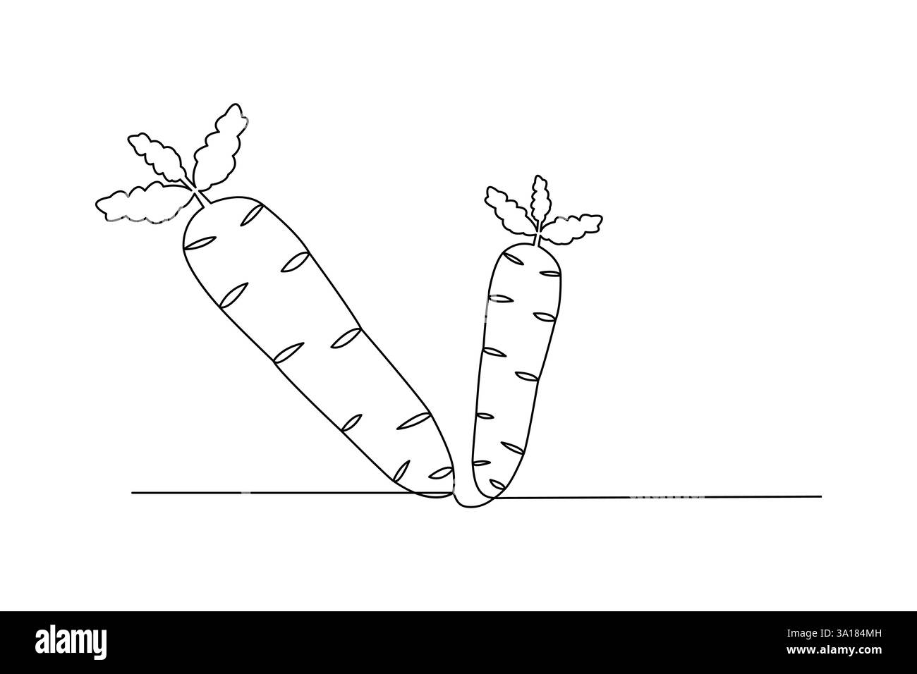Continuous one line drawing of carrot abstract outline vector art ...
