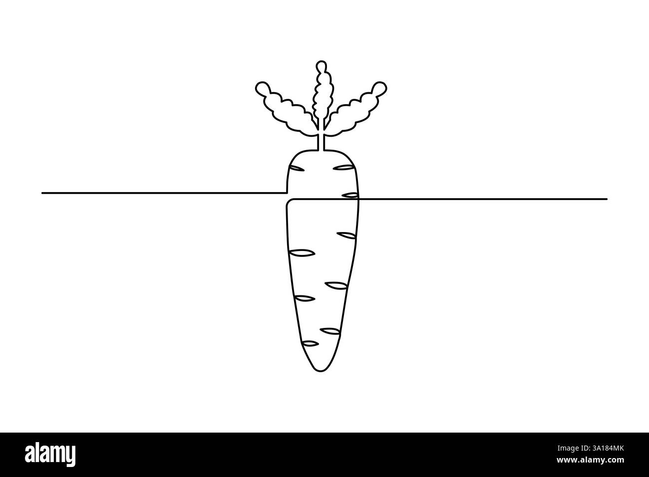 Continuous one line drawing of carrot abstract outline vector art ...