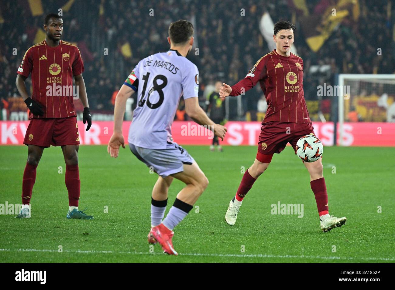 Roma, Italy. 06th Mar, 2025. Italy, march 29 st 2024: Niccolò Pisilli ...